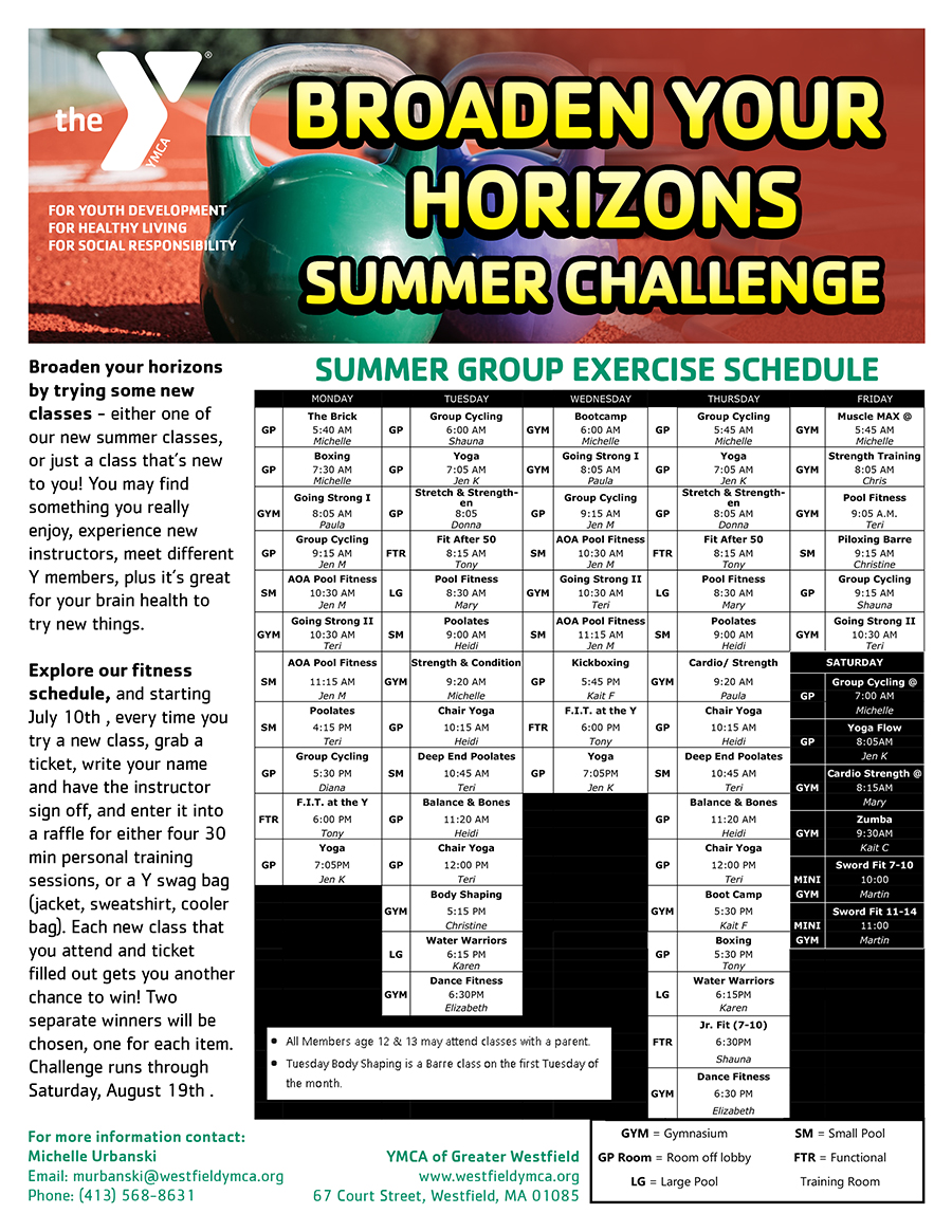 Broaden Your Horizons Summer Challenge | YMCA of Greater Westfield